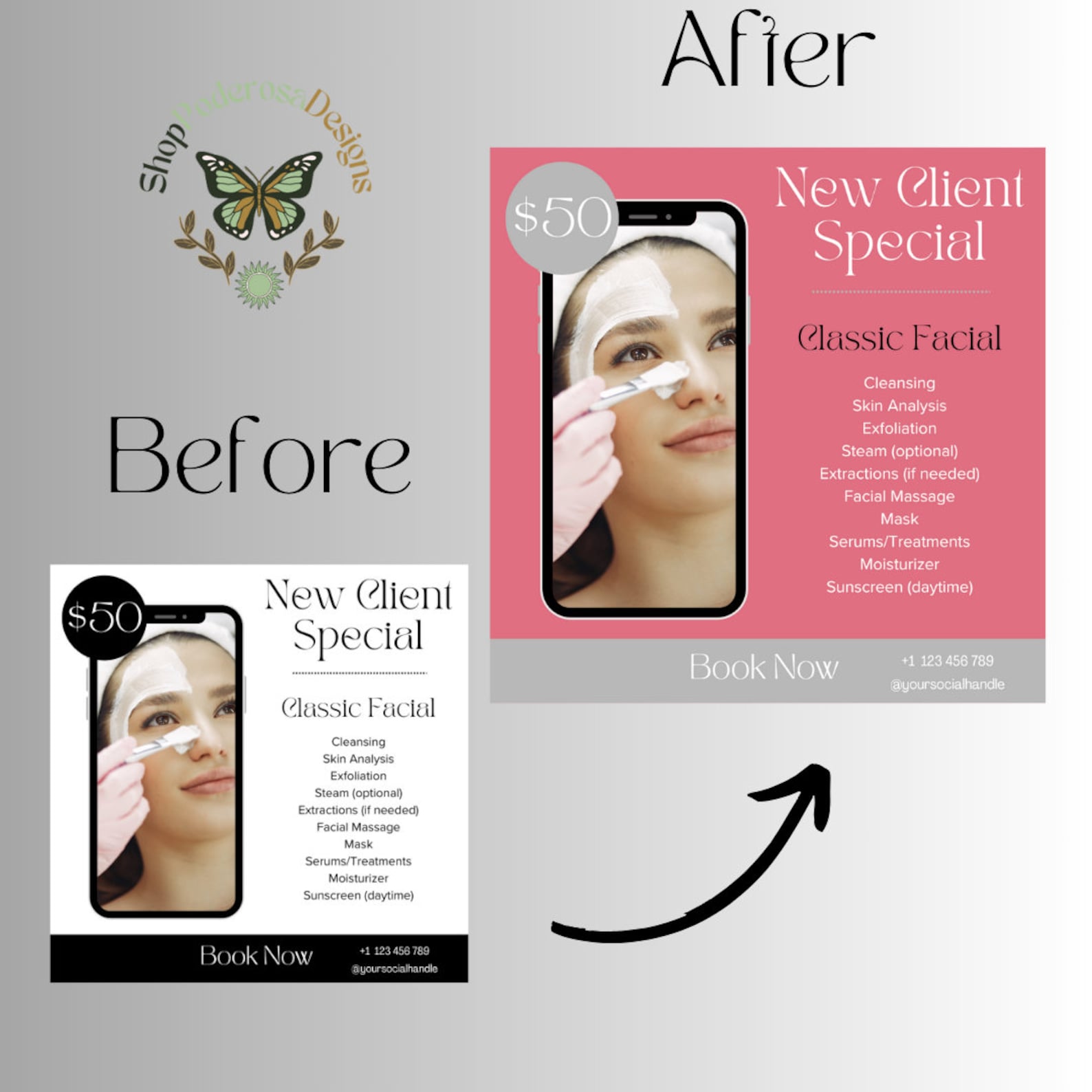 New Client Special Flyer | Editable Canva Template | Beauty Salon Promo ...