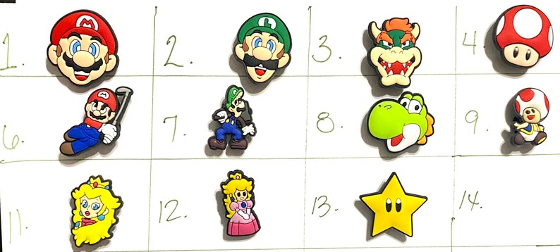 Super Mario Bros Croc Charms - Etsy
