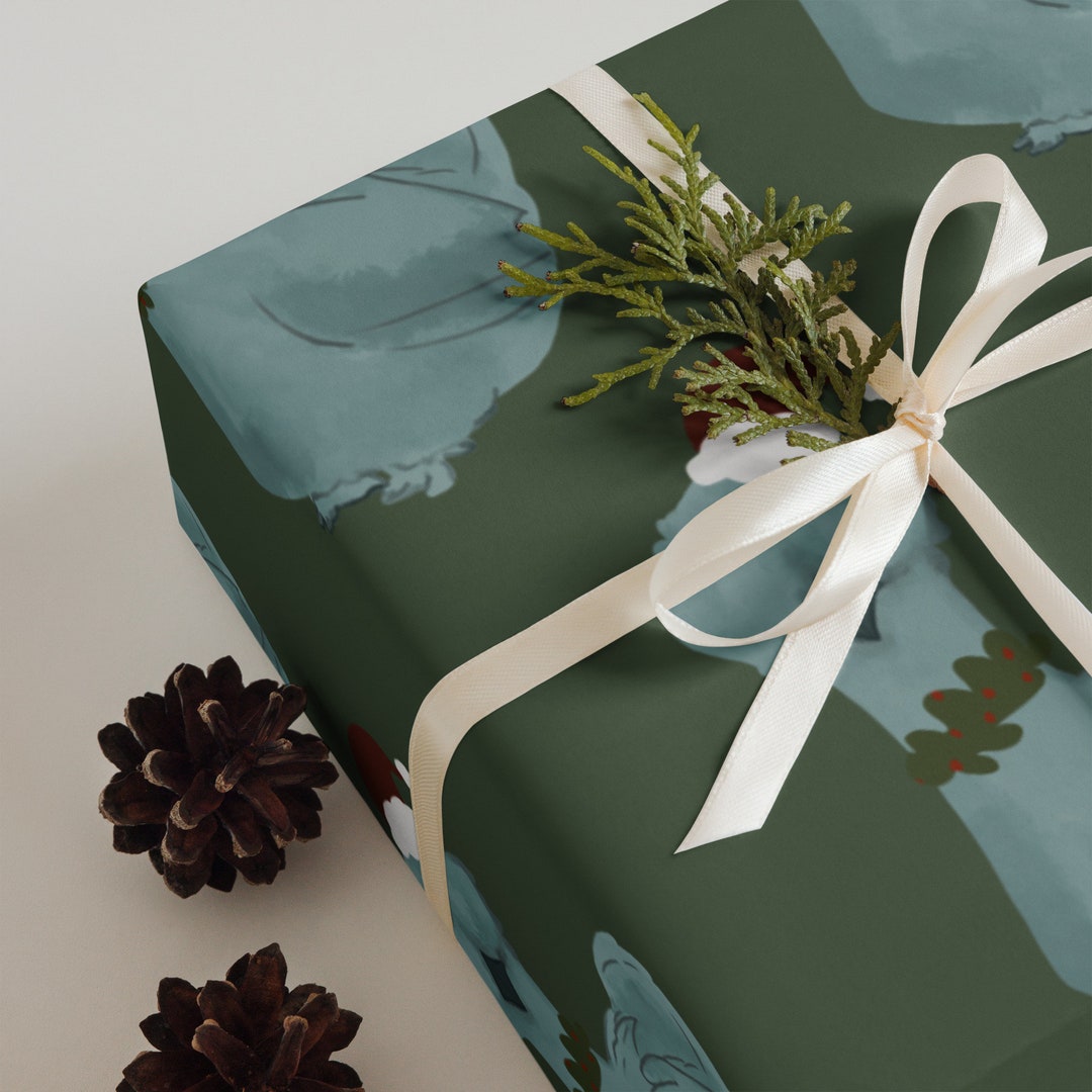 Silkie Christmas Green Wrapping Paper - Etsy