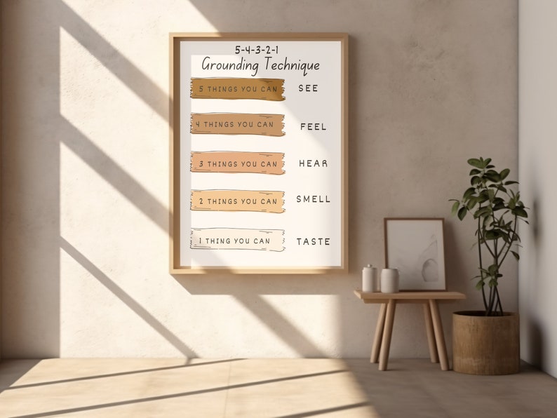 Grounding Technique Therapy Office Decor Coping Skills - Etsy