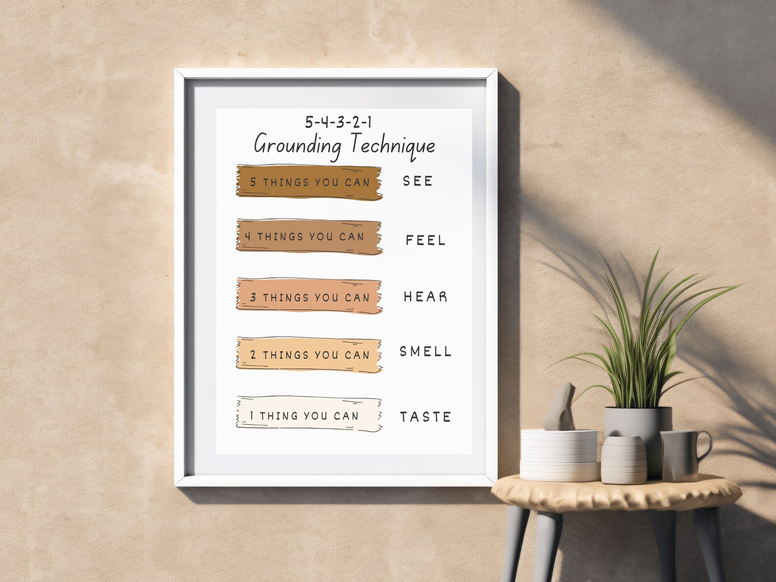 Grounding Technique | Therapy Office Decor Coping Skills Therapist Gift ...