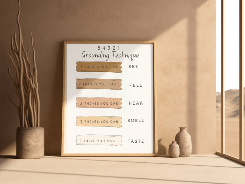 Grounding Technique | Therapy Office Decor Coping Skills Therapist Gift ...