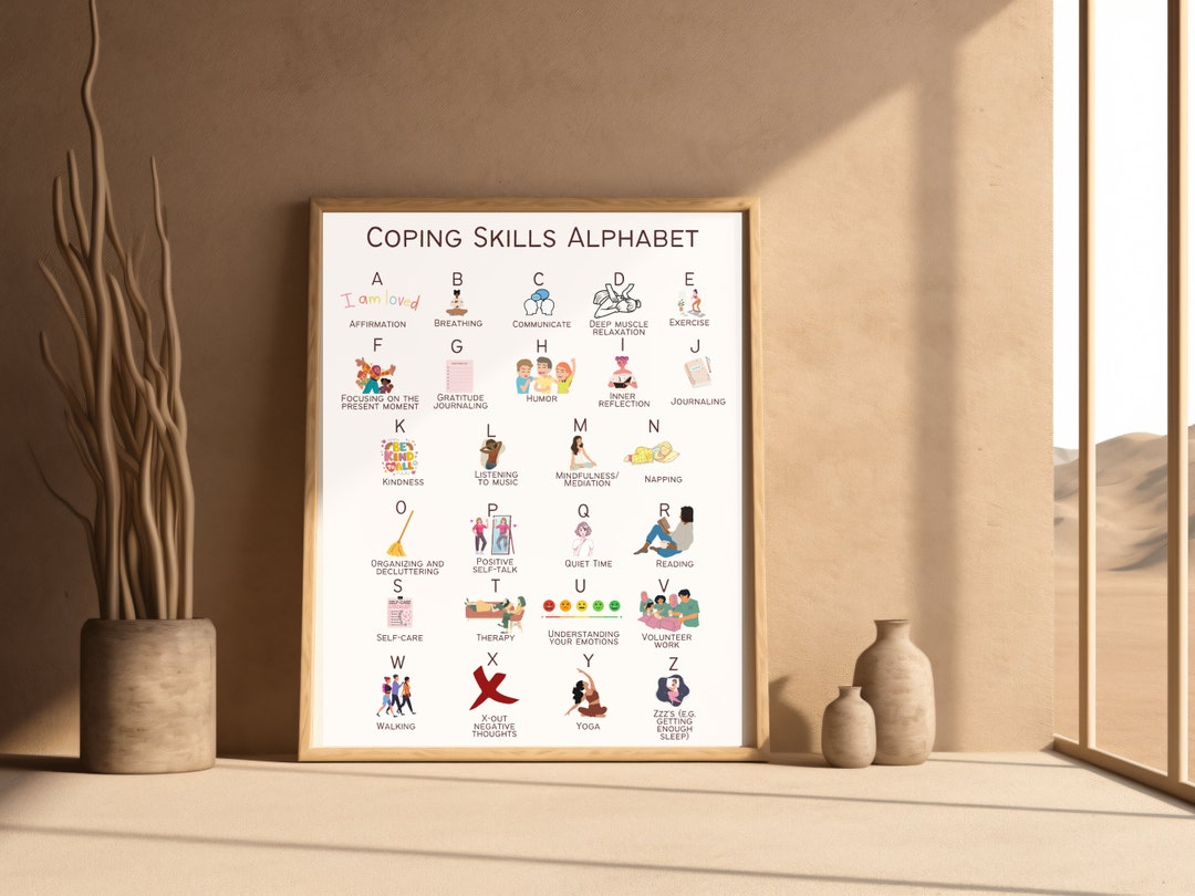 Coping Skills Calendar | Alphabet Digital Art | Guide PNG Poster ...