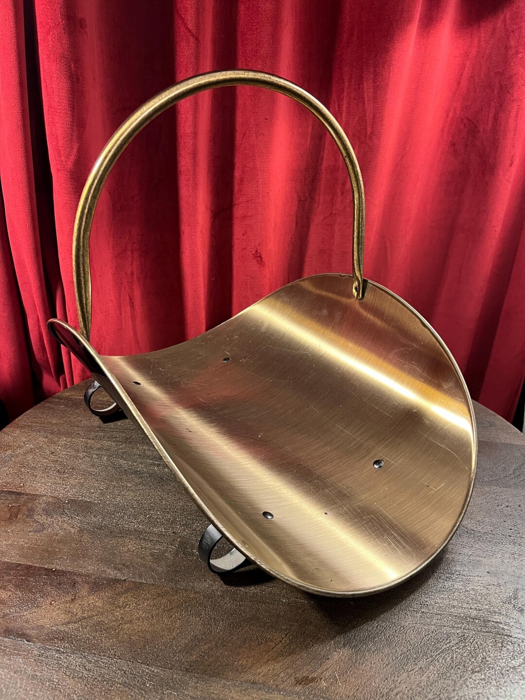 Firewood/log Caddy- Kindling Holder- Magazine Holder- Black and Brushed ...