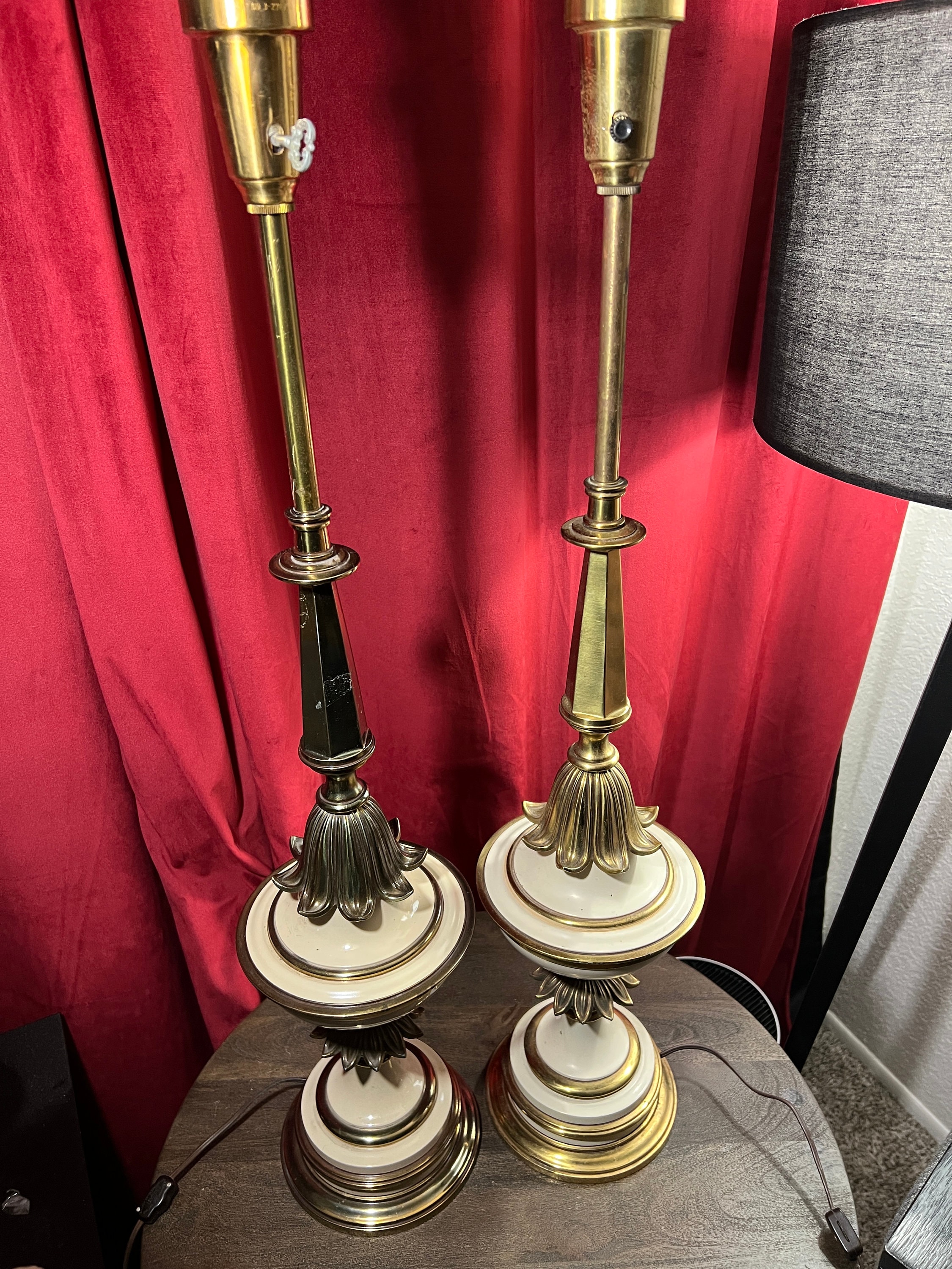 Set of 2 Stiffel Torchiere / Buffet Table Top Vintage Lamps ...