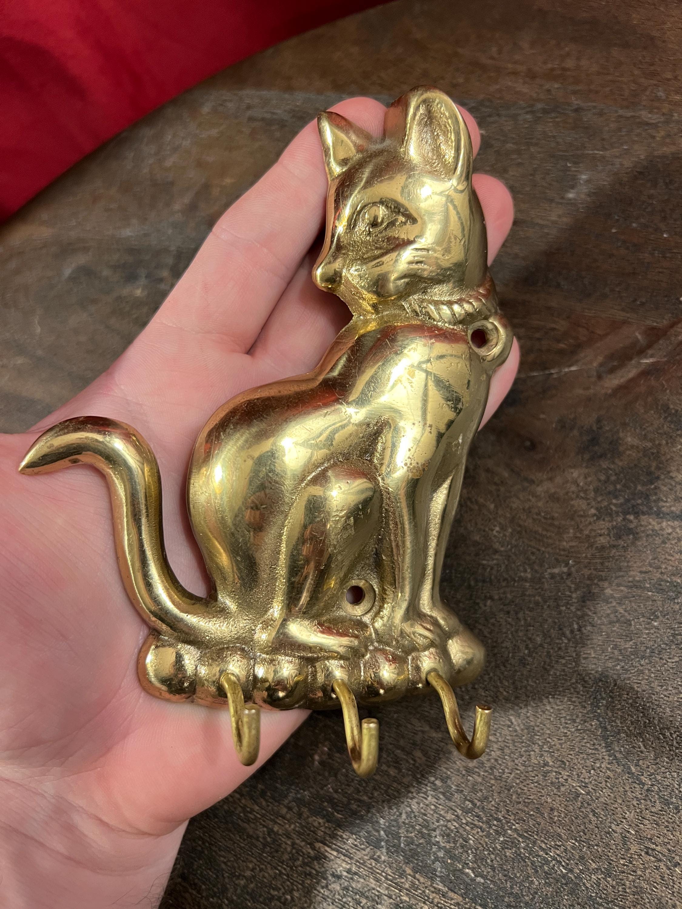 Vintage Brass Cat Kitten Key Holder / Brass Cat Key Hook - Etsy