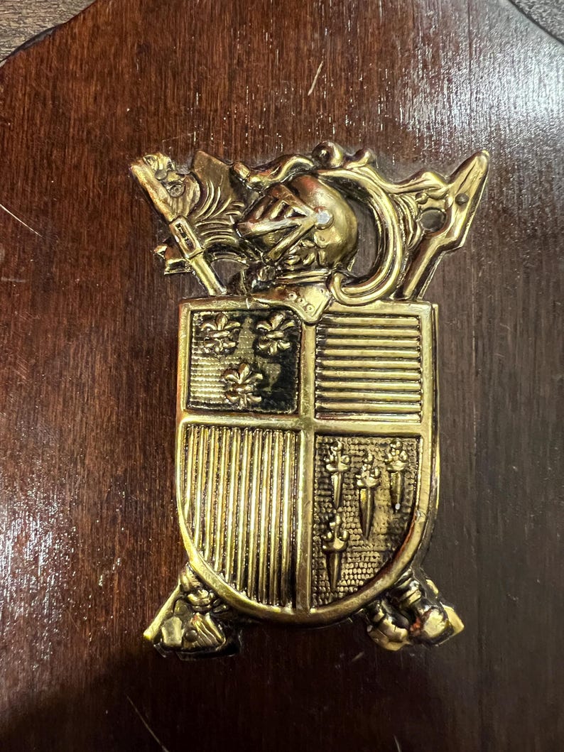 Vintage Wood Fire Bellows With Brass Coat of Arms - Etsy