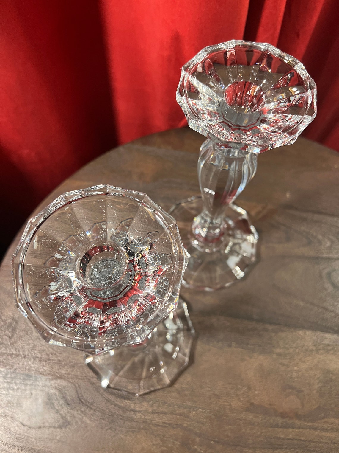 Pair of Vintage Godinger Crystal Glass Candlestick Holders, Godinger ...