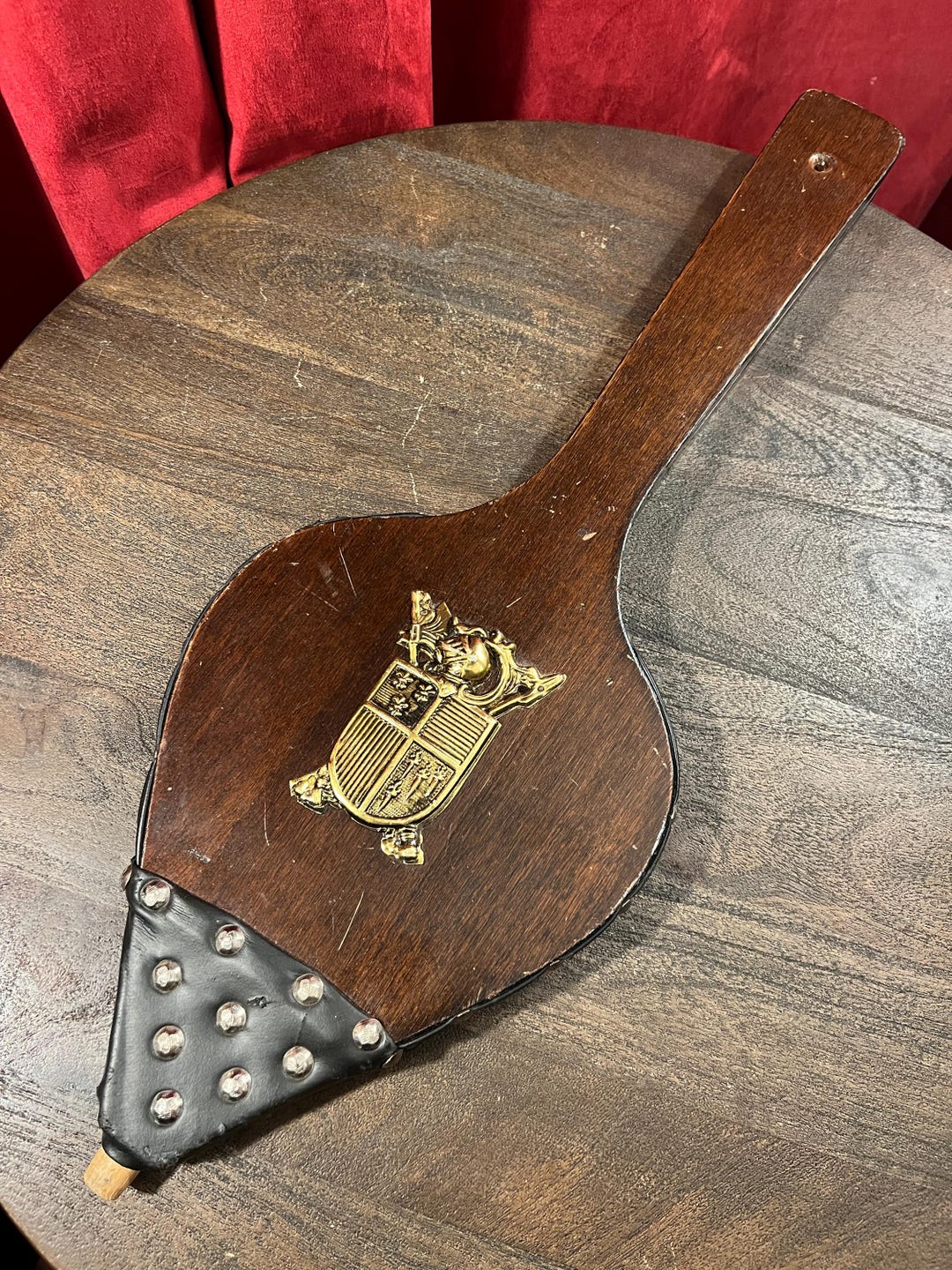 Vintage Wood Fire Bellows With Brass Coat of Arms - Etsy