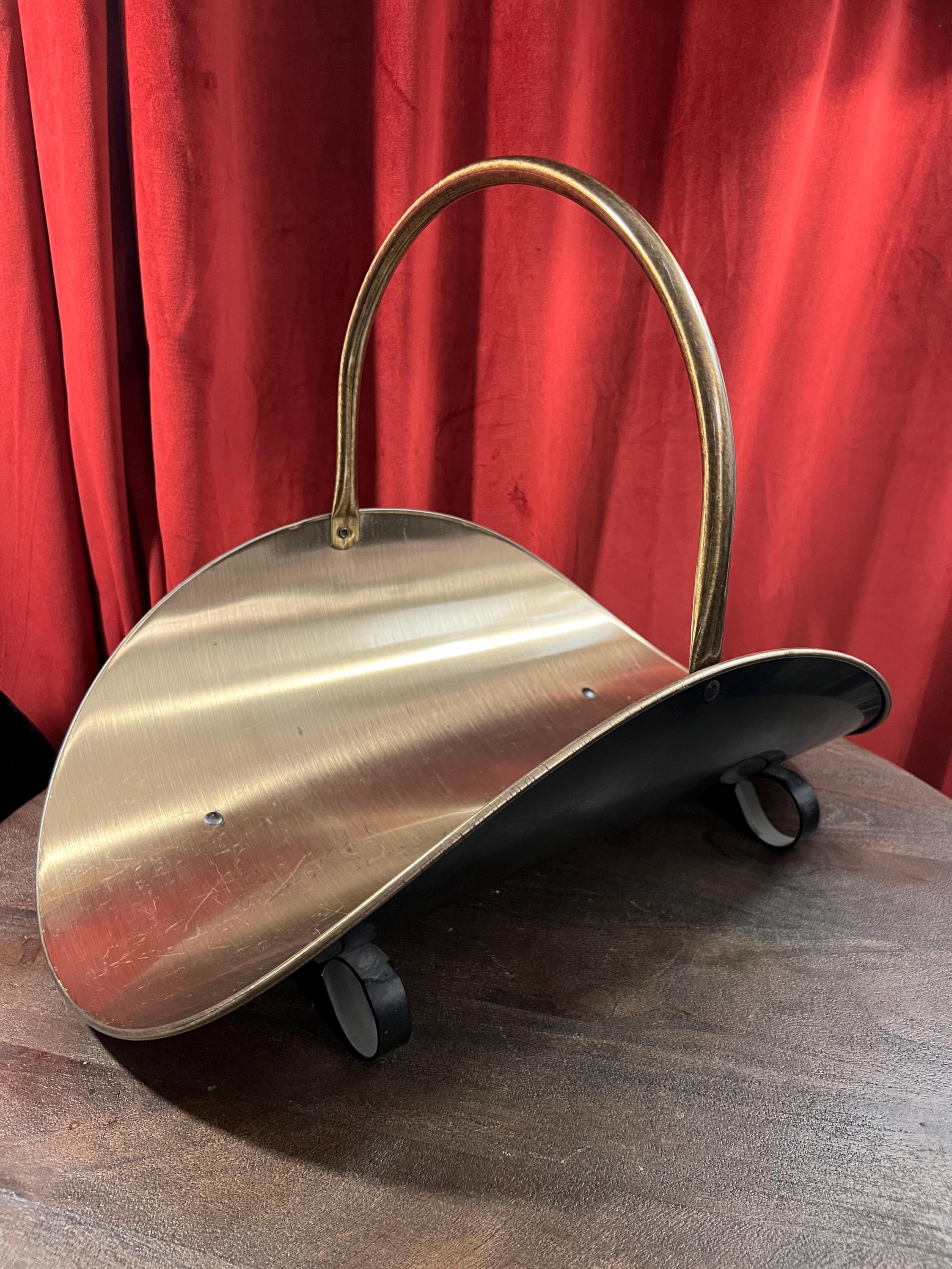 Firewood/log Caddy Kindling Holder Magazine Holder Black and Brushed ...