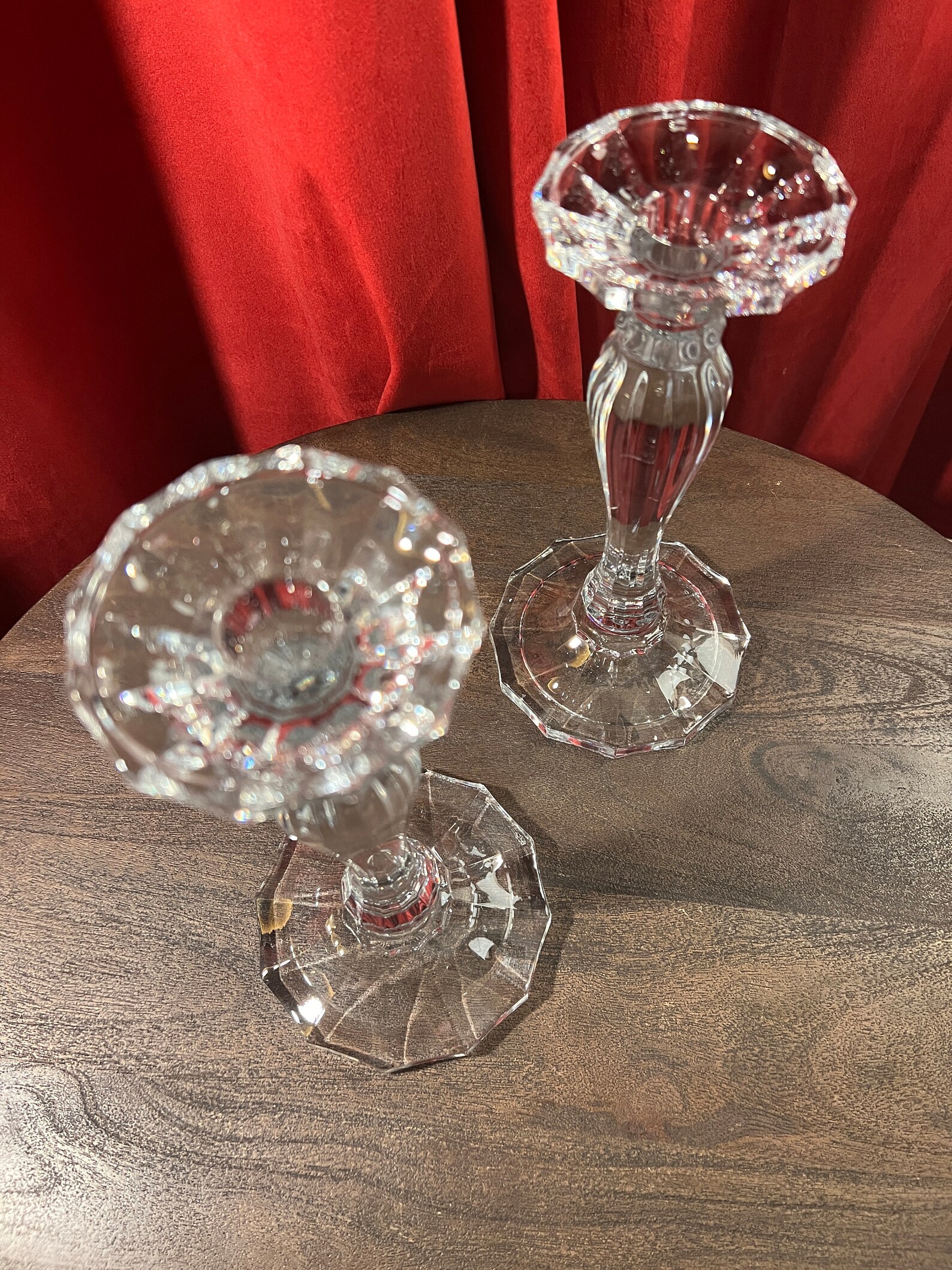 Pair of Vintage Godinger Crystal Glass Candlestick Holders, Godinger ...