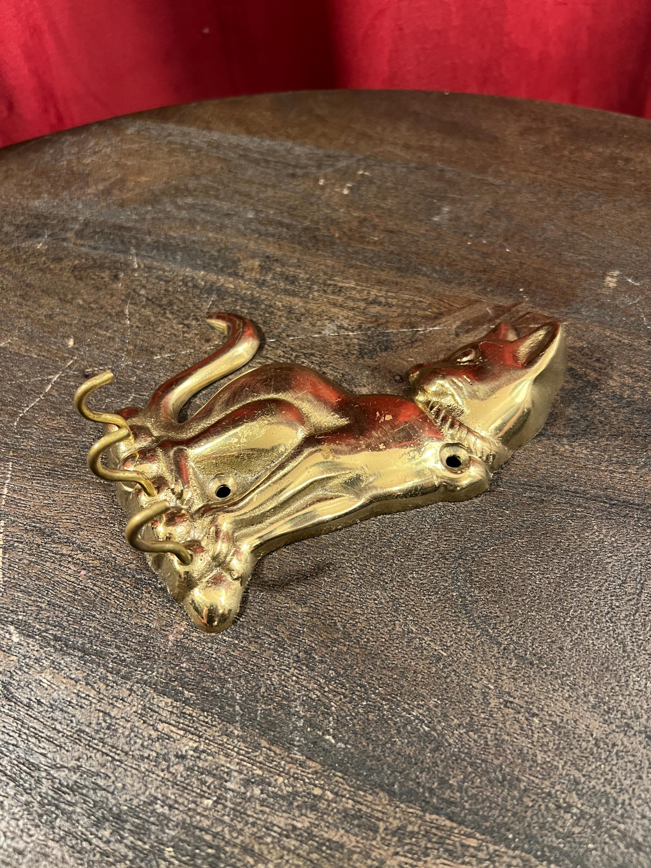 Vintage Brass Cat Kitten Key Holder / Brass Cat Key Hook - Etsy
