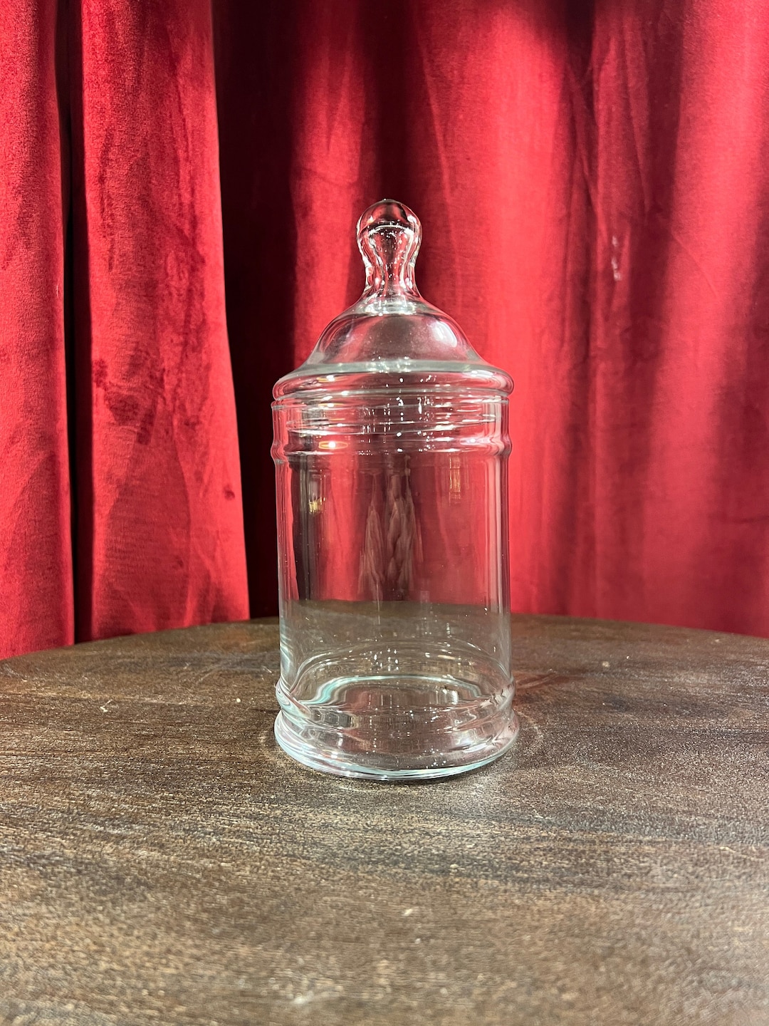 Vintage Clear Glass Apothecary Jar With Lid, 8" Tall - Oddities, Candy ...