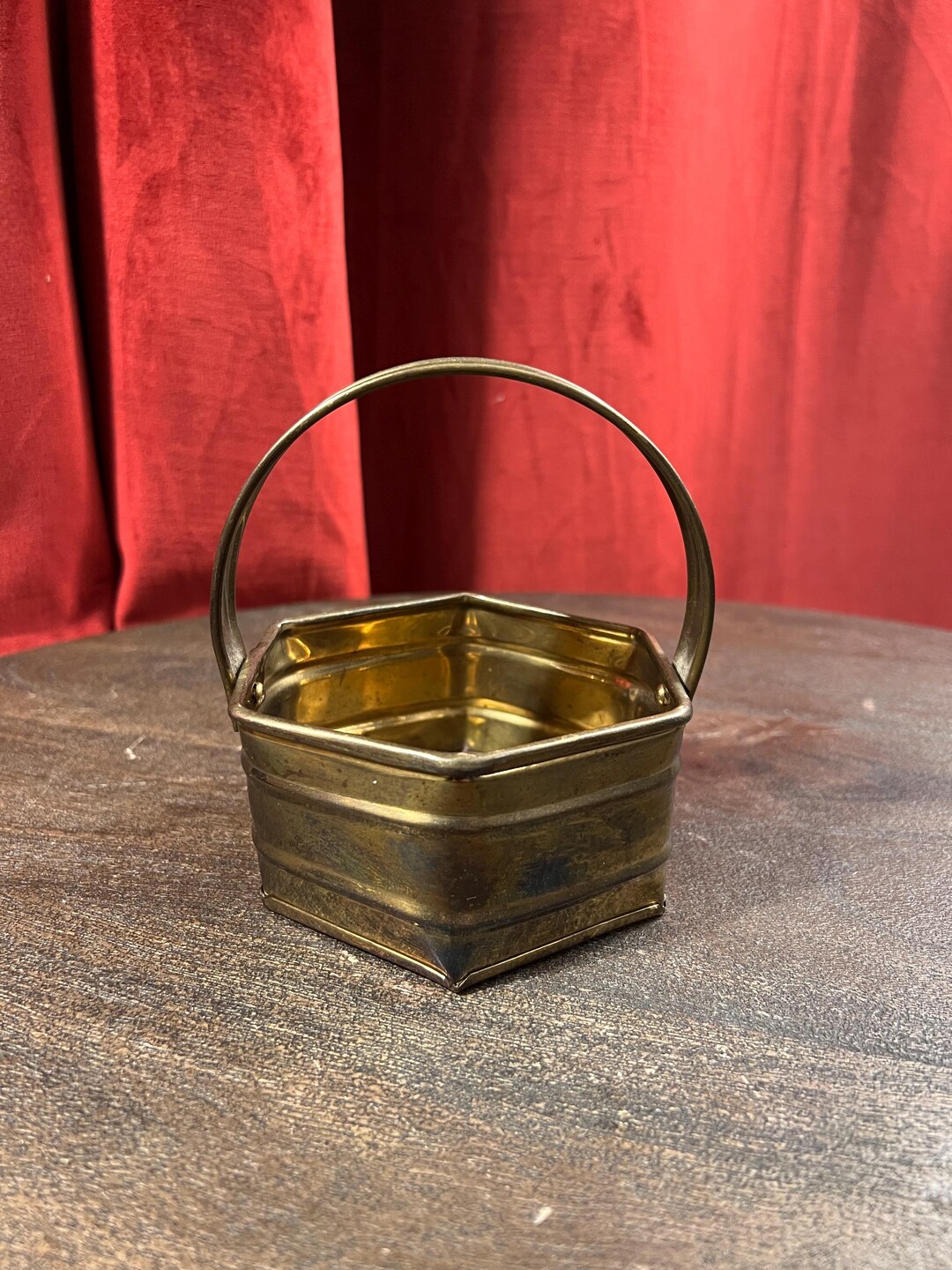 Vintage Brass Bucket With Handle, Small Metal Planter Pot - Etsy
