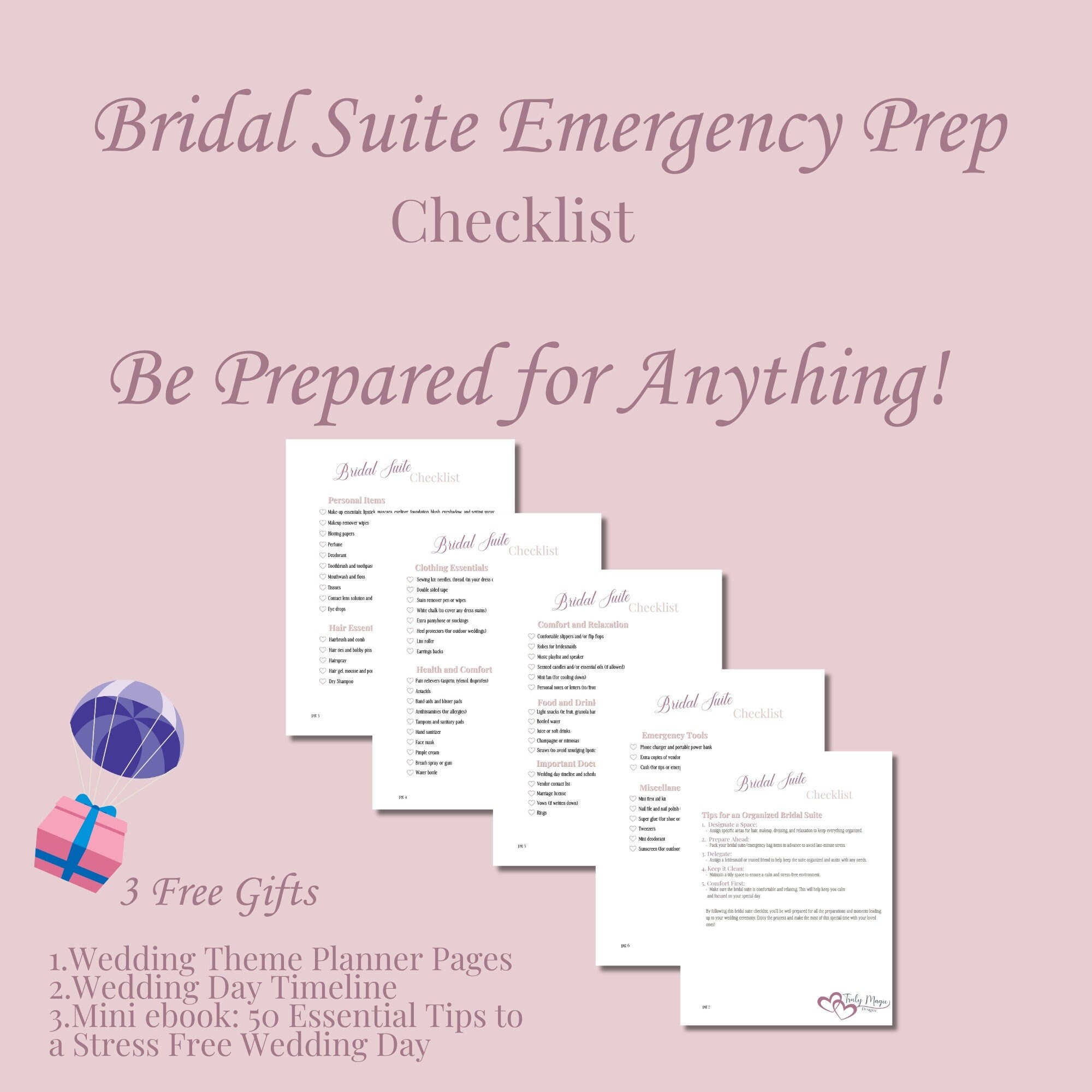 Wedding Emergency Kit Checklist Wedding Day Planner Emergency Bag Items ...