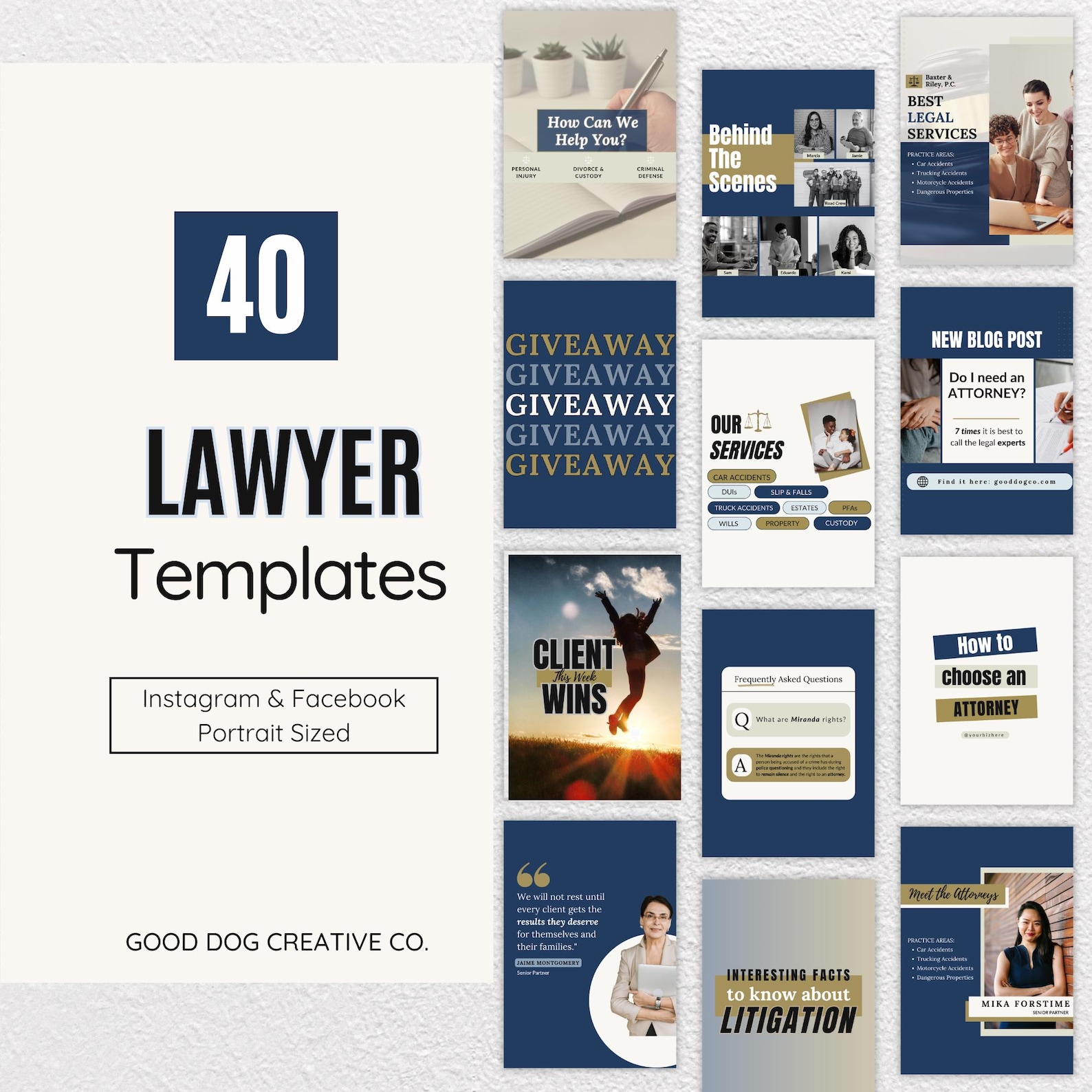 Law Firm Social Media Templates, Lawyer Facebook Post, Editable Canva ...