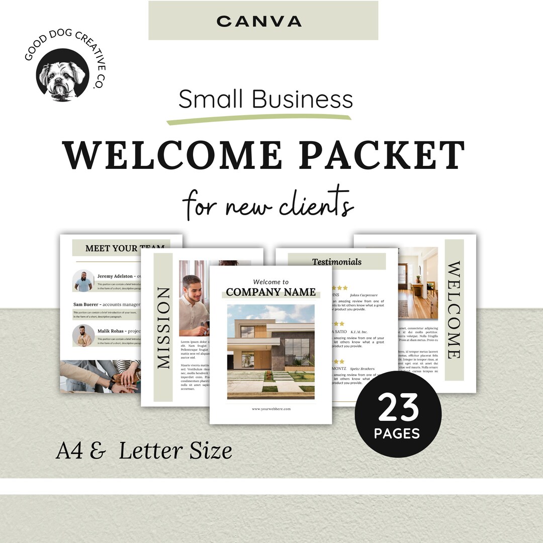 Small Business Contractor Brochure Welcome Packet - Etsy
