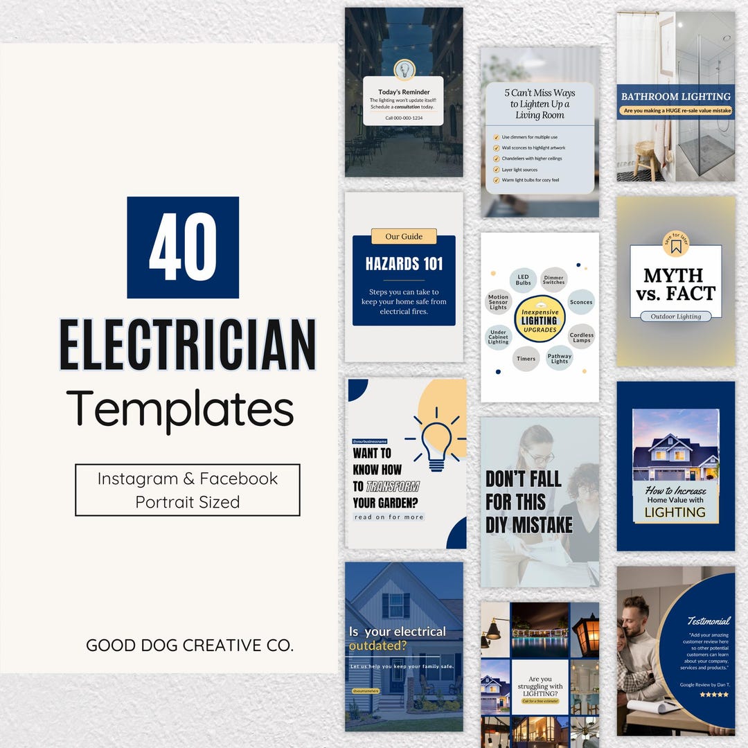 Electrician Social Media Templates, Electrical Repair Instagram ...
