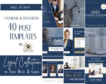 Lawyer Instagram Post Template Social Media Marketing - Etsy