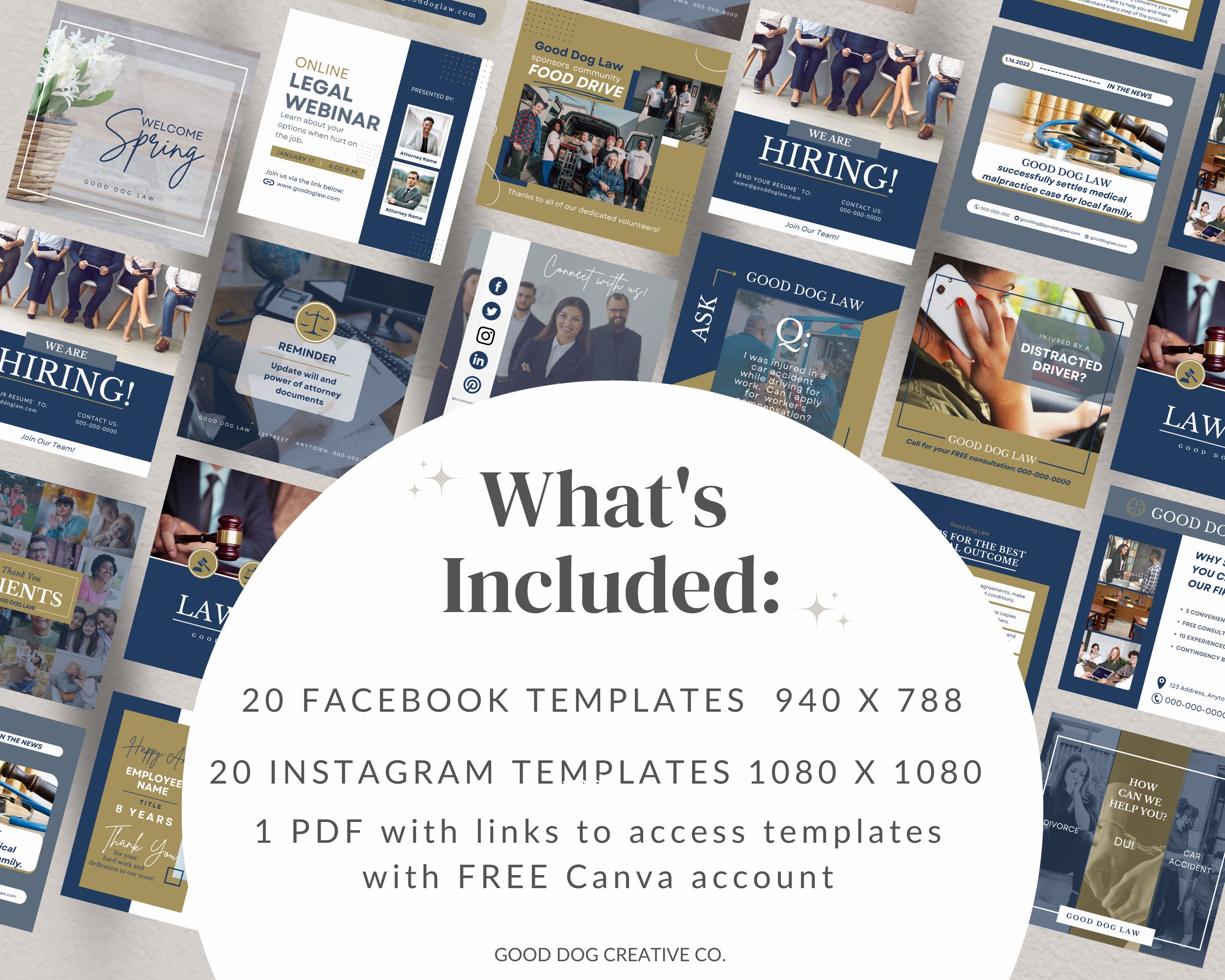 Law Firm Social Media Templates, Lawyer Facebook Post, Editable Canva ...
