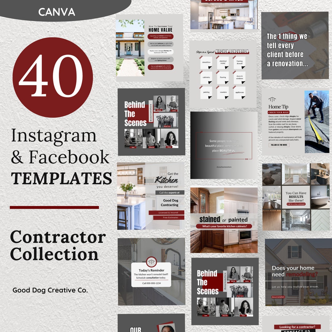 Contractor Instagram Templates, New Home Builder Posts, Remodeling ...
