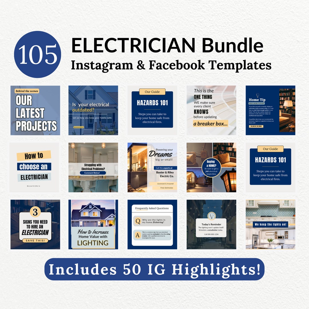 Electrician Social Media Posts, Electrical Instagram Reel Covers With ...