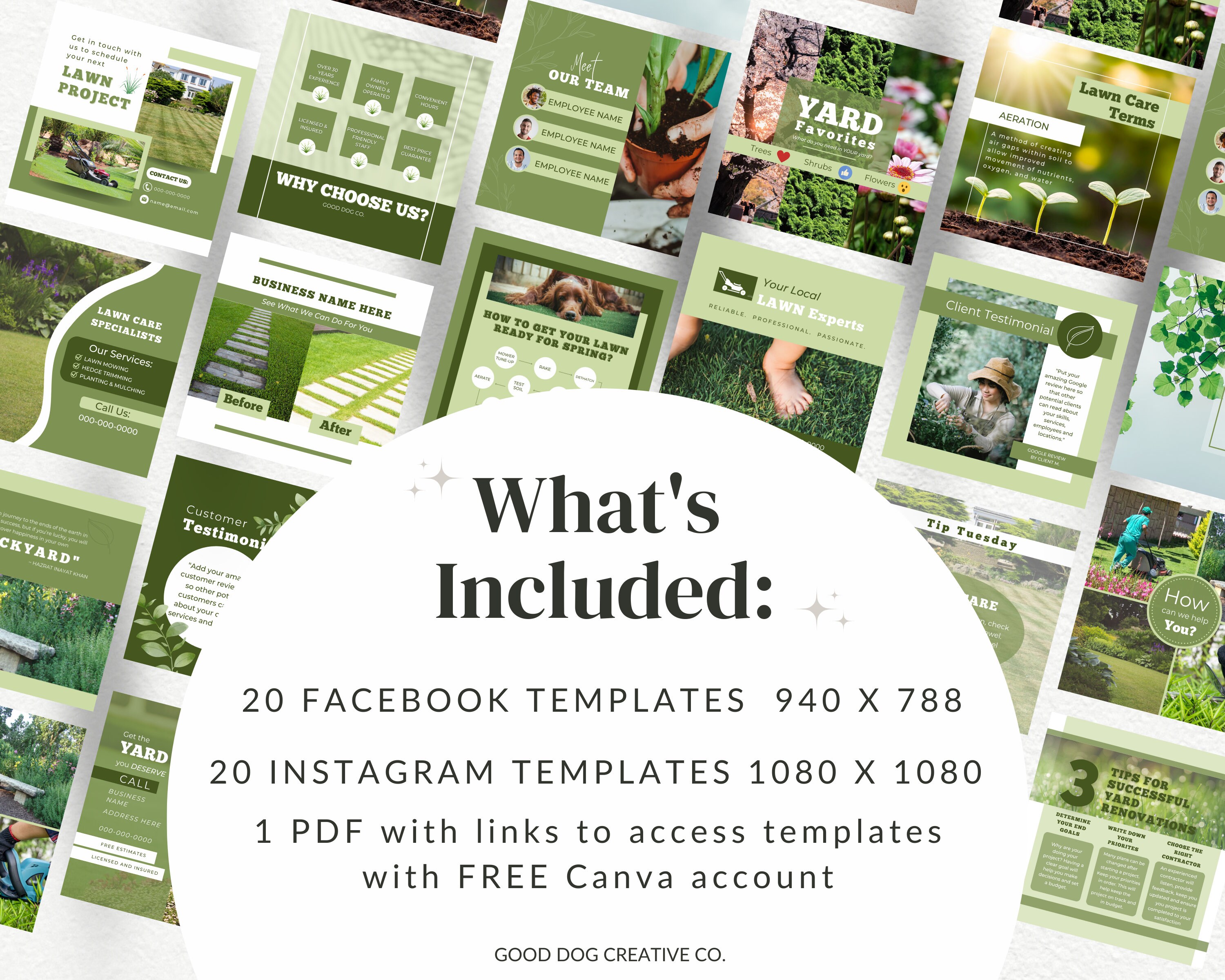 Lawn Care Social Media Templates, Gardener Facebook Post, Editable ...