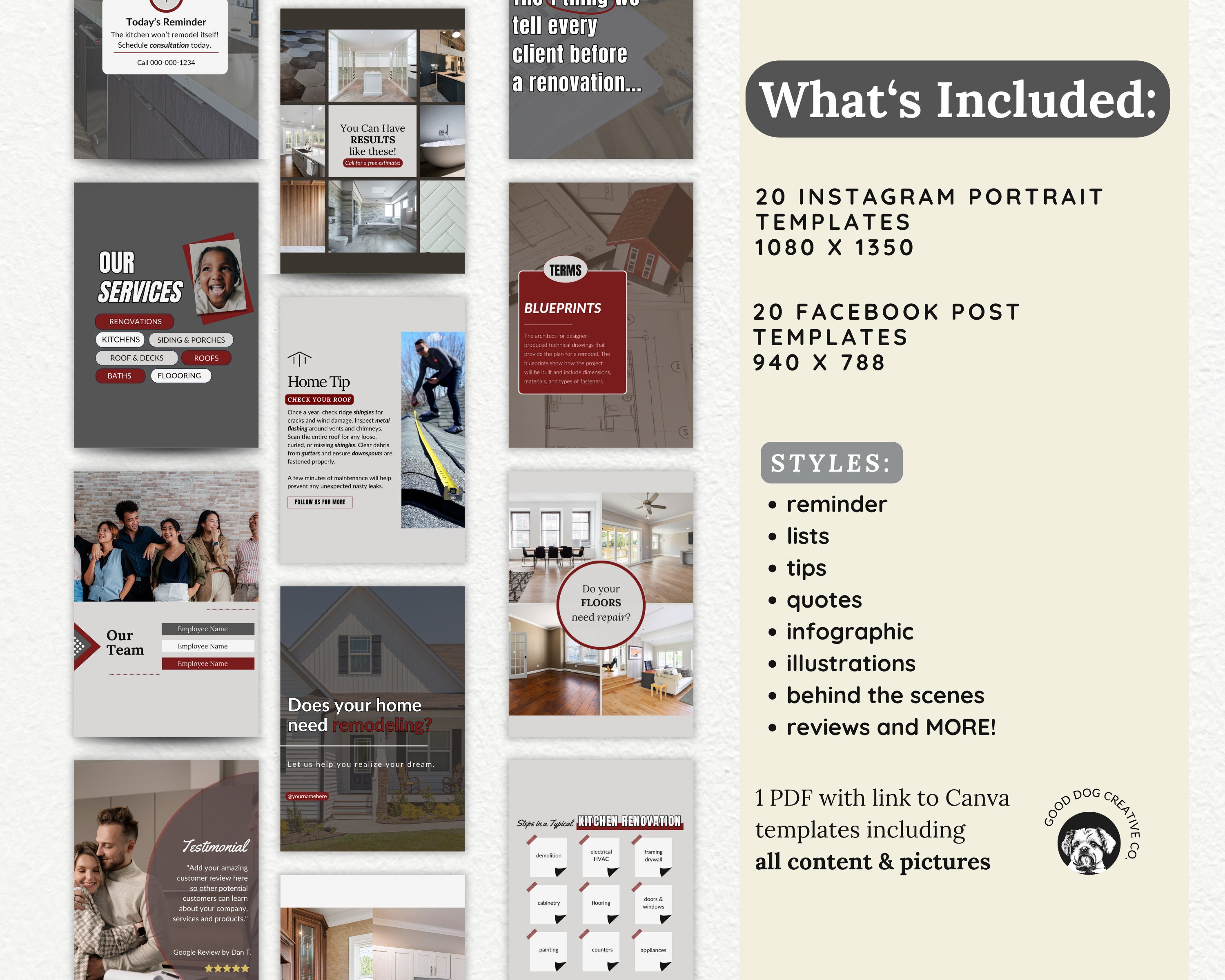 Contractor Instagram Templates, New Home Builder Posts, Remodeling ...