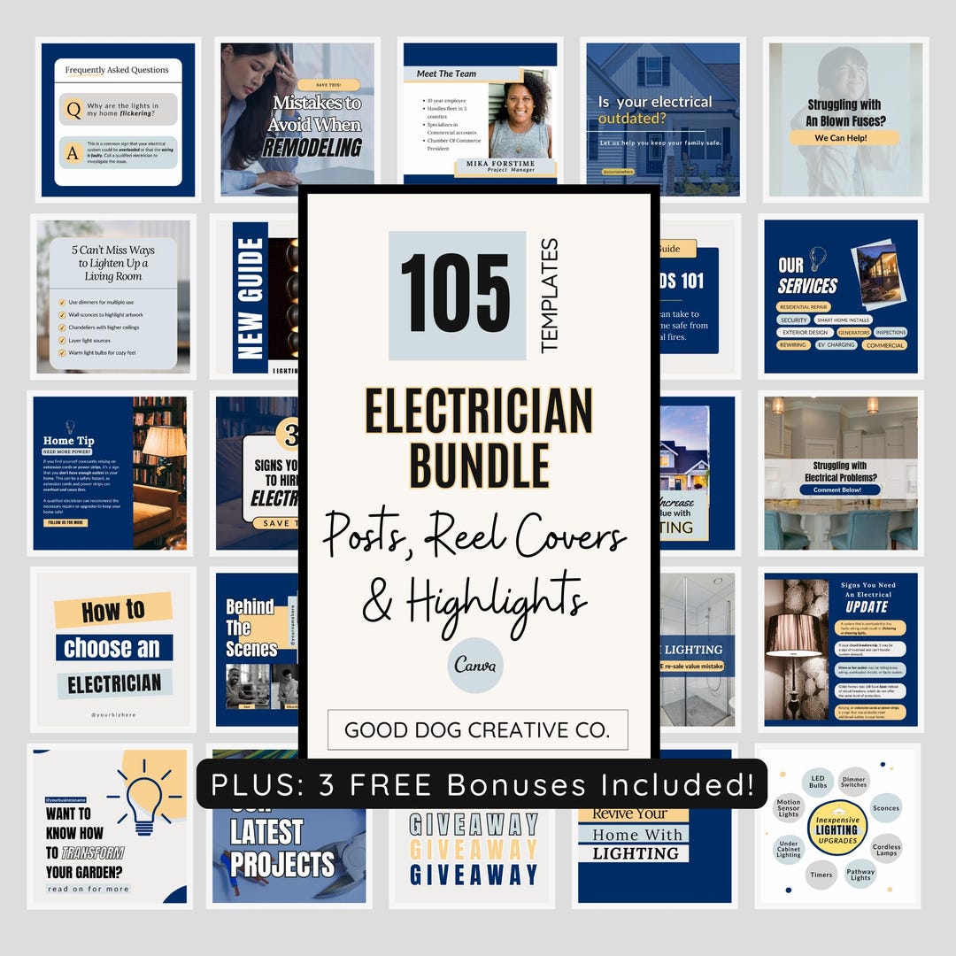 Electrician Social Media Posts, Electrical Instagram Reel Covers With ...