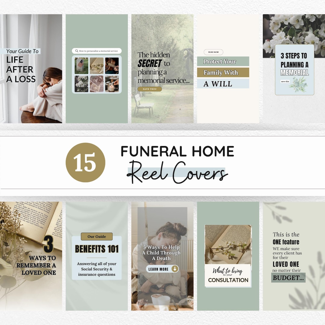 Funeral Home Instagram Reel Covers, Celebration of Life Templates ...