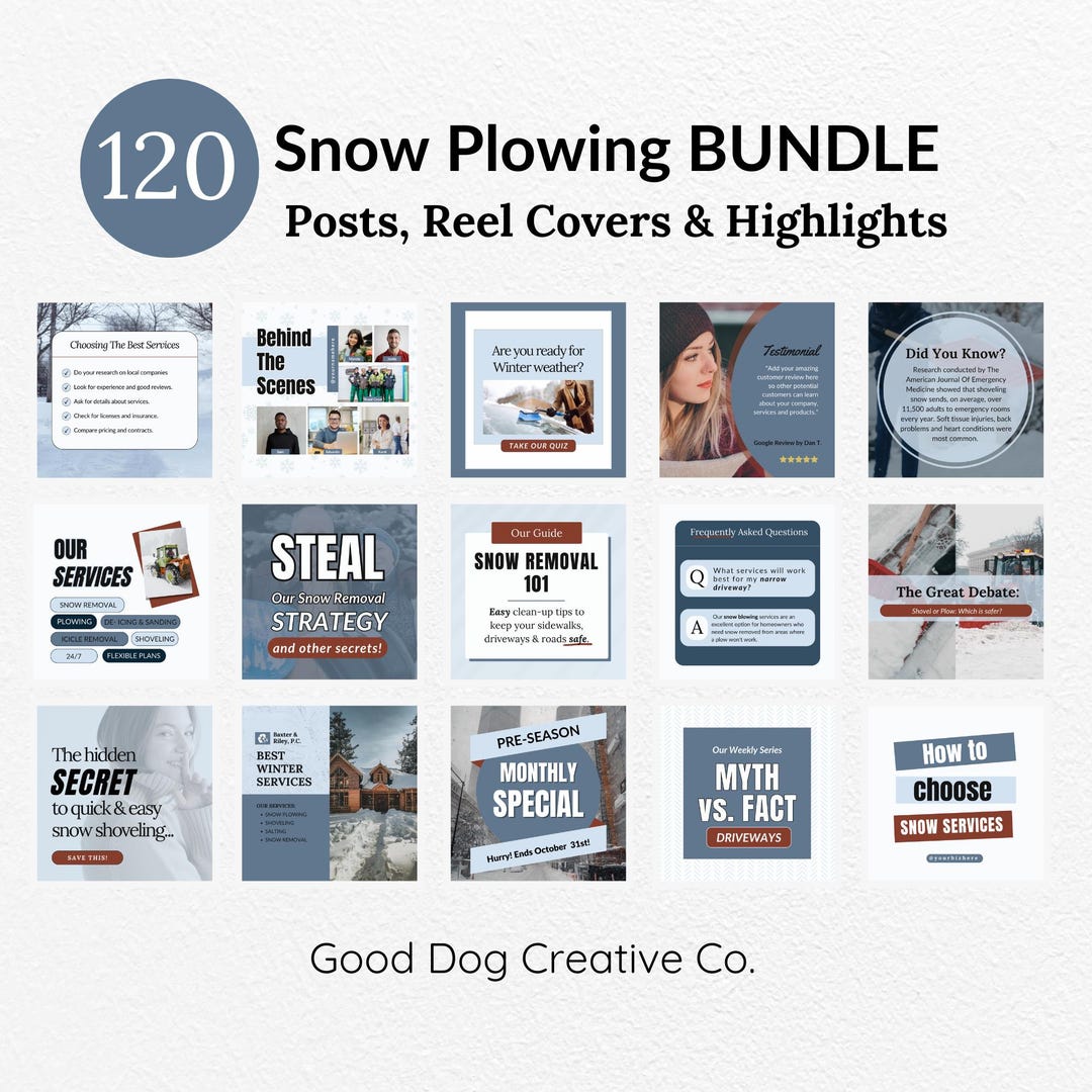 Snow Plowing Social Media Posts, Instagram Reel Covers With Hook, Snow ...