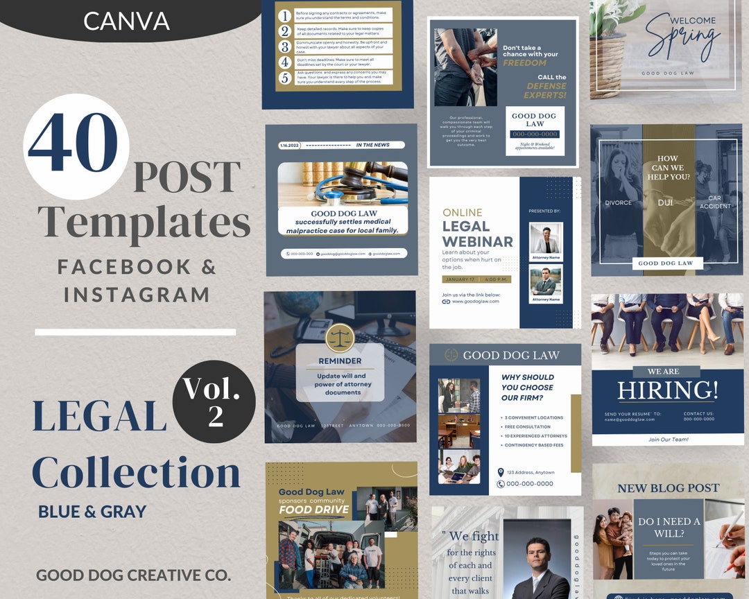 Law Firm Social Media Templates Lawyer Facebook Post - Etsy
