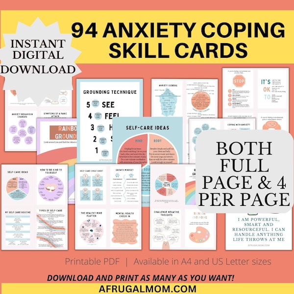 Dbt Coping Skills Flash Cards - Etsy