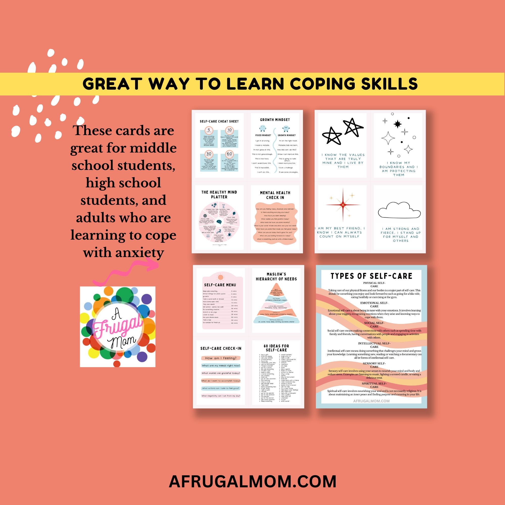 Anxiety Coping Skills Flashcards. Anxiety Relief Using Coping Strategy ...