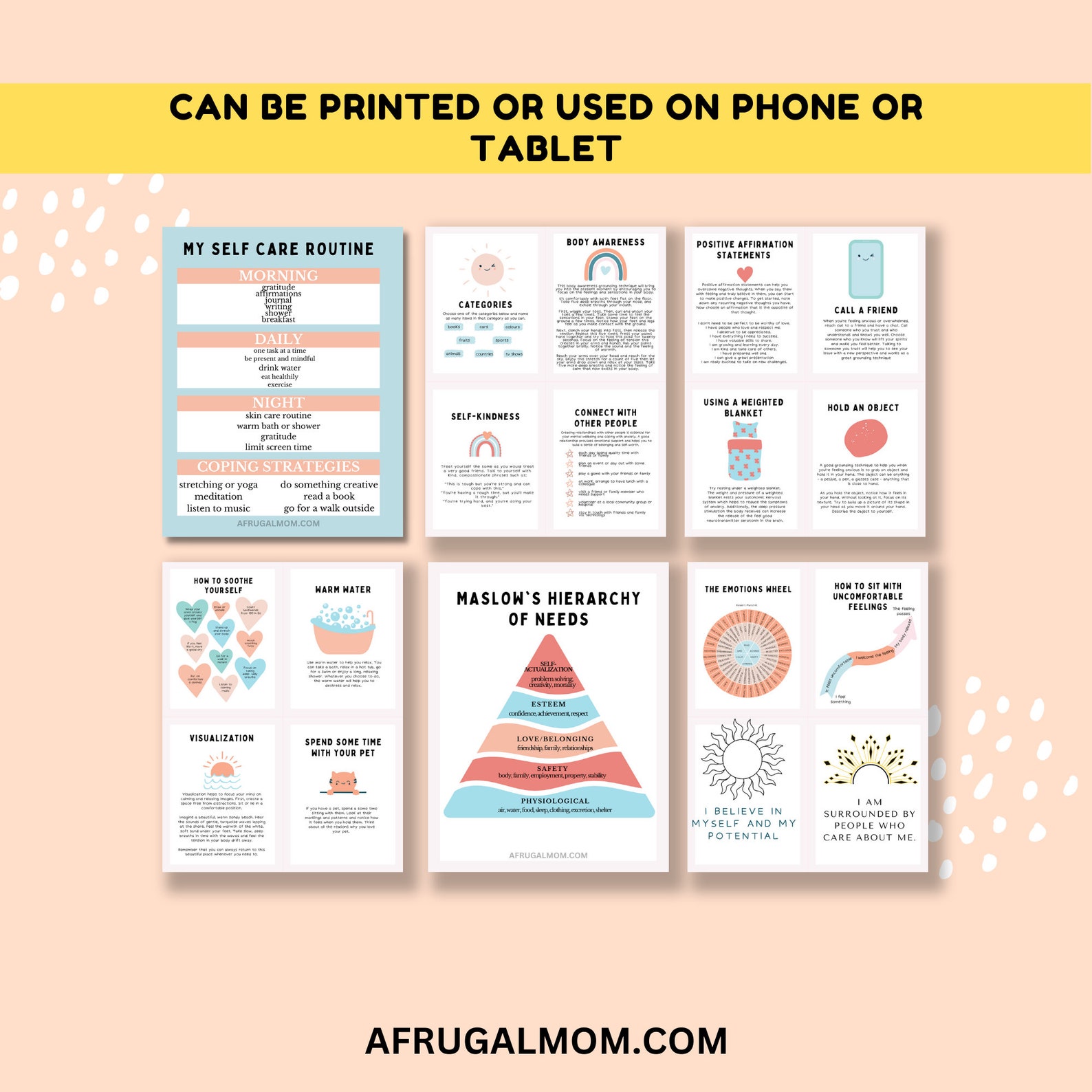 Anxiety Coping Skills Flashcards. Affirmation Cards Teach Coping Skills ...