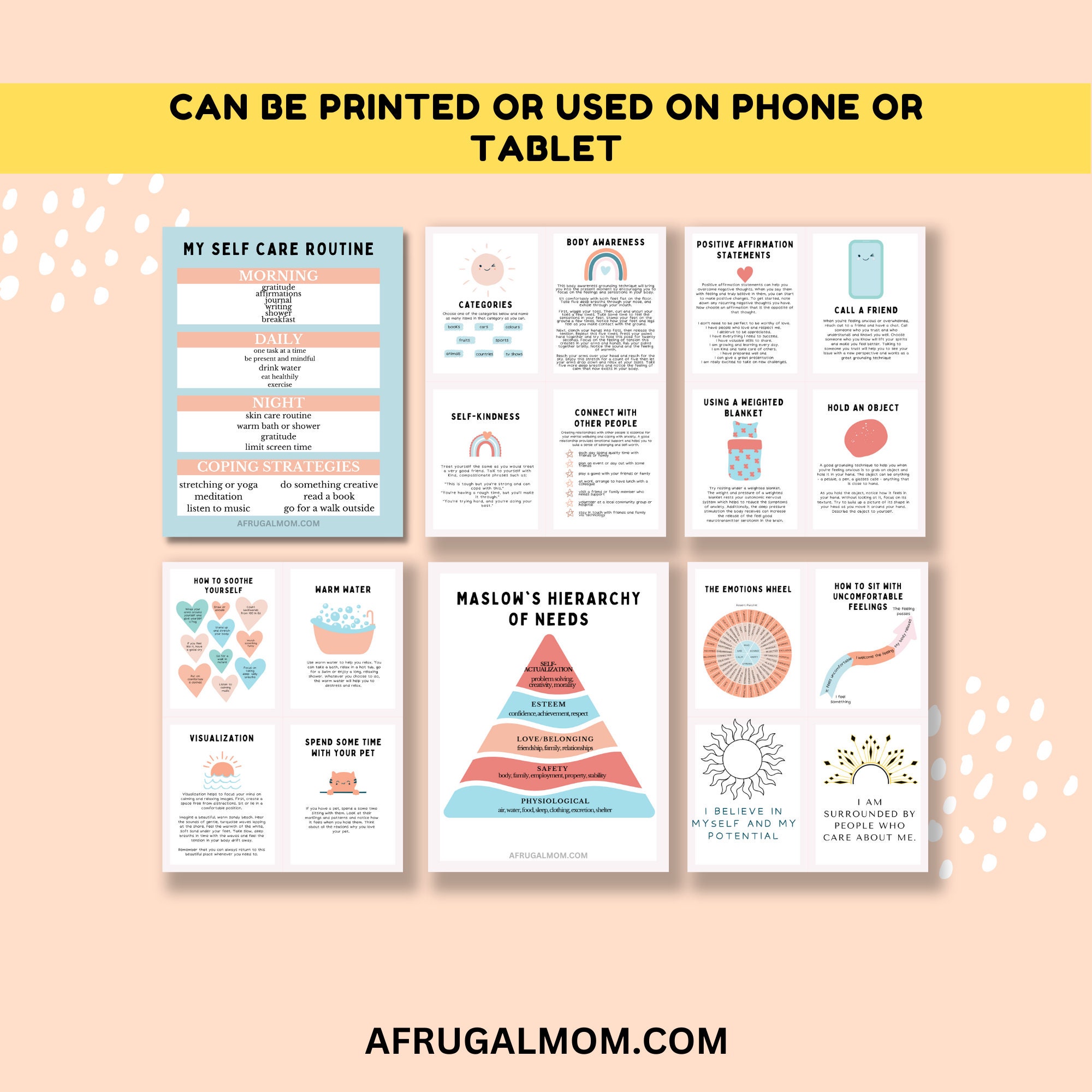 Anxiety Coping Skills Flashcards. Affirmation Cards Teach Coping Skills ...