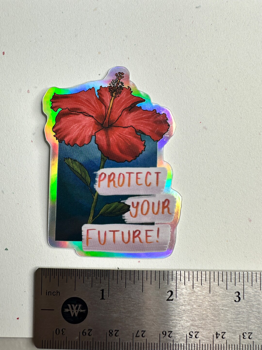 Protect Your Future Hibiscus Holographic Sticker - Etsy