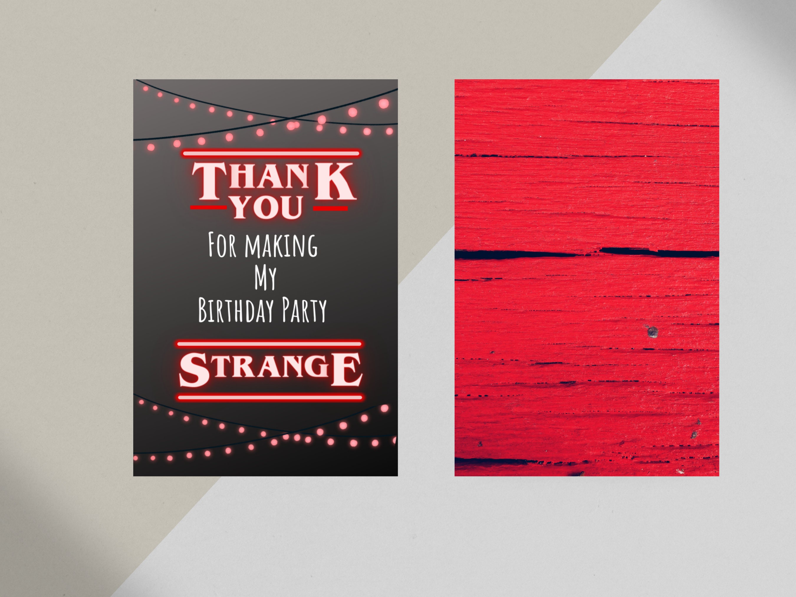 RED Stranger Things Thank You Tags Stranger Things - Etsy