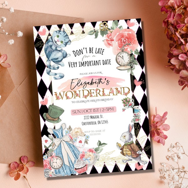 Alice in Wonderland Unbirthday Invitation - Etsy
