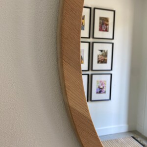 Round White Oak Framed Mirror - Etsy