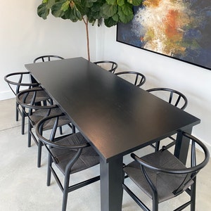 Solid Oak Dining Table Black - Etsy