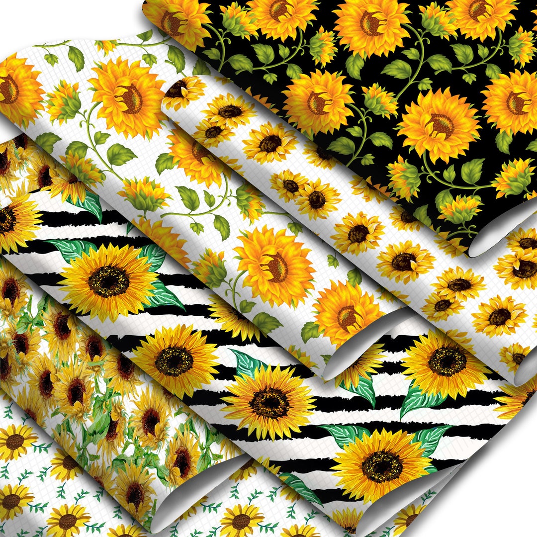 Sunflower Leopard Print Faux Leather Sheets, DIY Crafts - Etsy