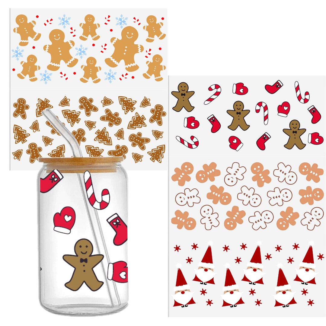 Gingerbread Man 16oz Libbey Glass Can Tumbler Sublimation Design ...