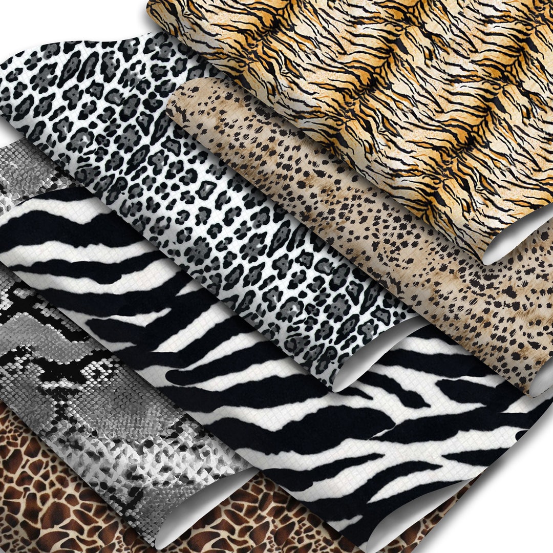 7.7x12.9 Inch or 11x55 Inch Animal Pattern Faux Leather Sheets Leopard ...