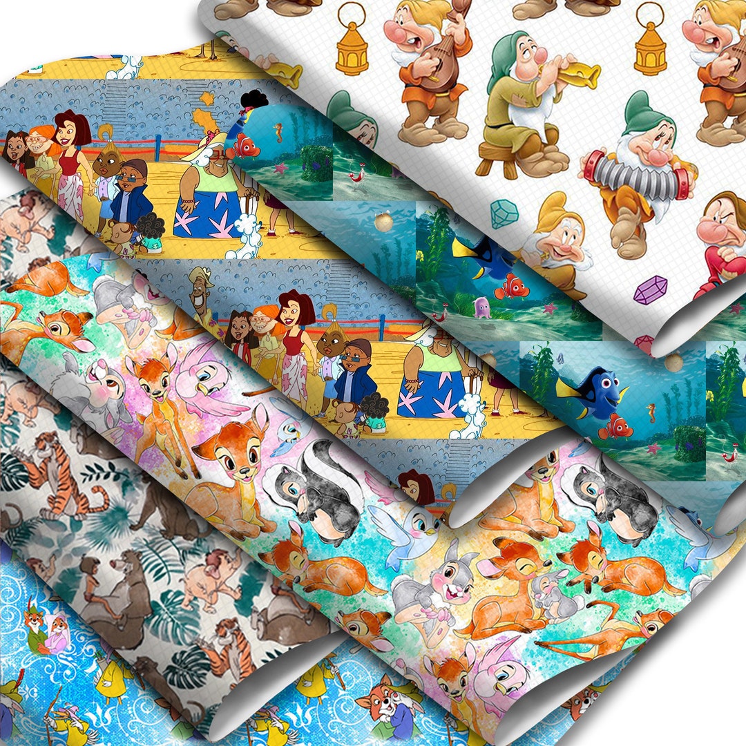 Cartoon Character Faux Leather Fabric Sheet, DIY Crafts (7.7x12.9 Inch ...