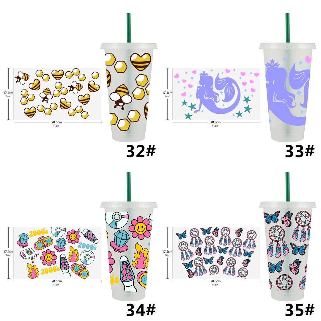 Letter 24oz DTF Sticker for Cups Cool Personalize UV Wrap Sticker ...