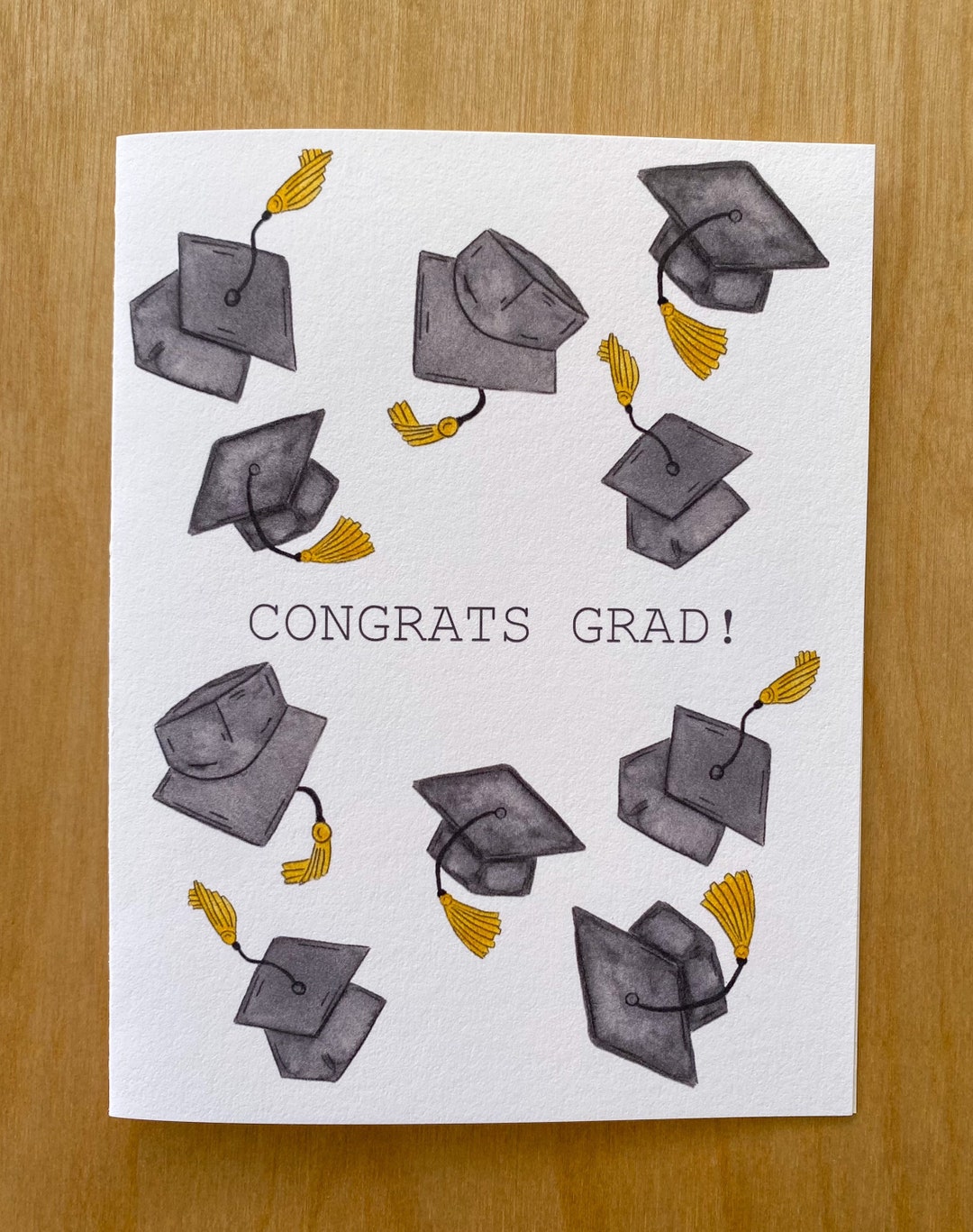 Watercolor Graduation Card | Congrats Grad | Hand Painted Graduation ...
