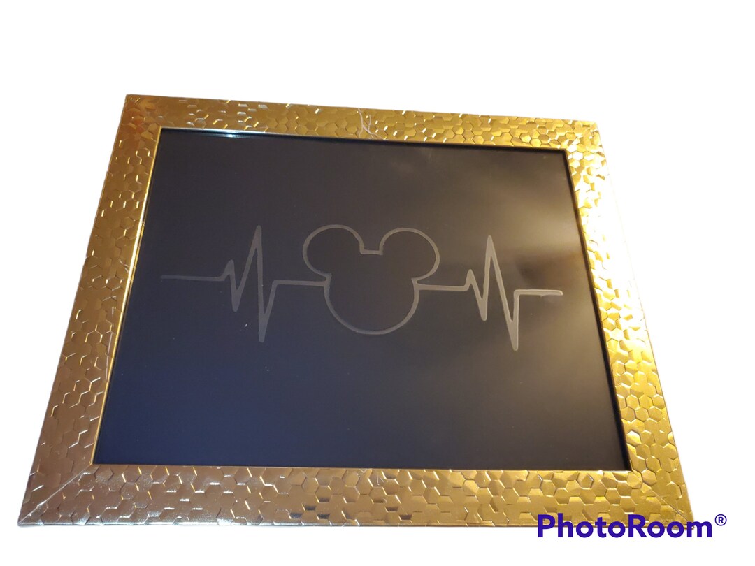 Etched Mickey Mouse Heartbeat - Etsy