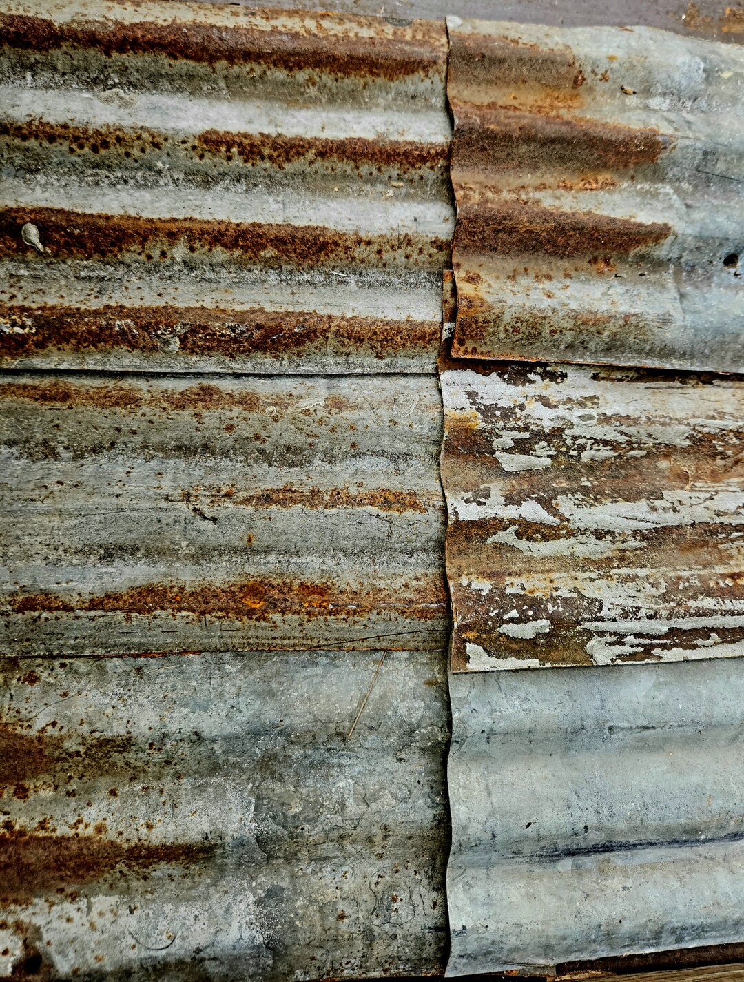 Rusty Corrugated Metal Sheet: Salvaged Barn Tin, Wall Decor (12"x12 ...