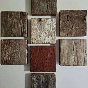 Reclaimed Barn Wood Blocks Craft Tiles - Etsy